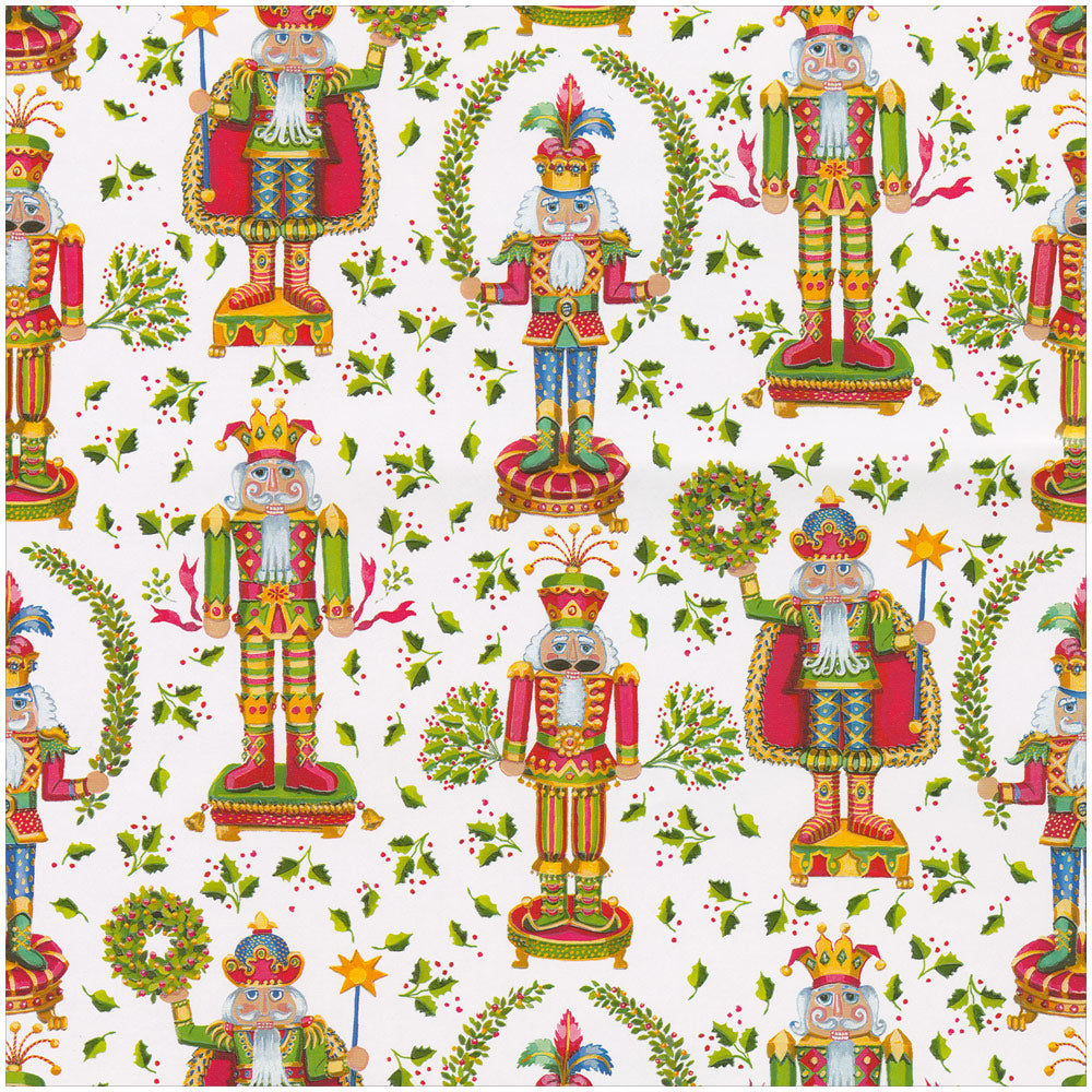 Nutcracker Christmas White Gift Wrap - One 76.2 cm X 2.44 m Roll ...