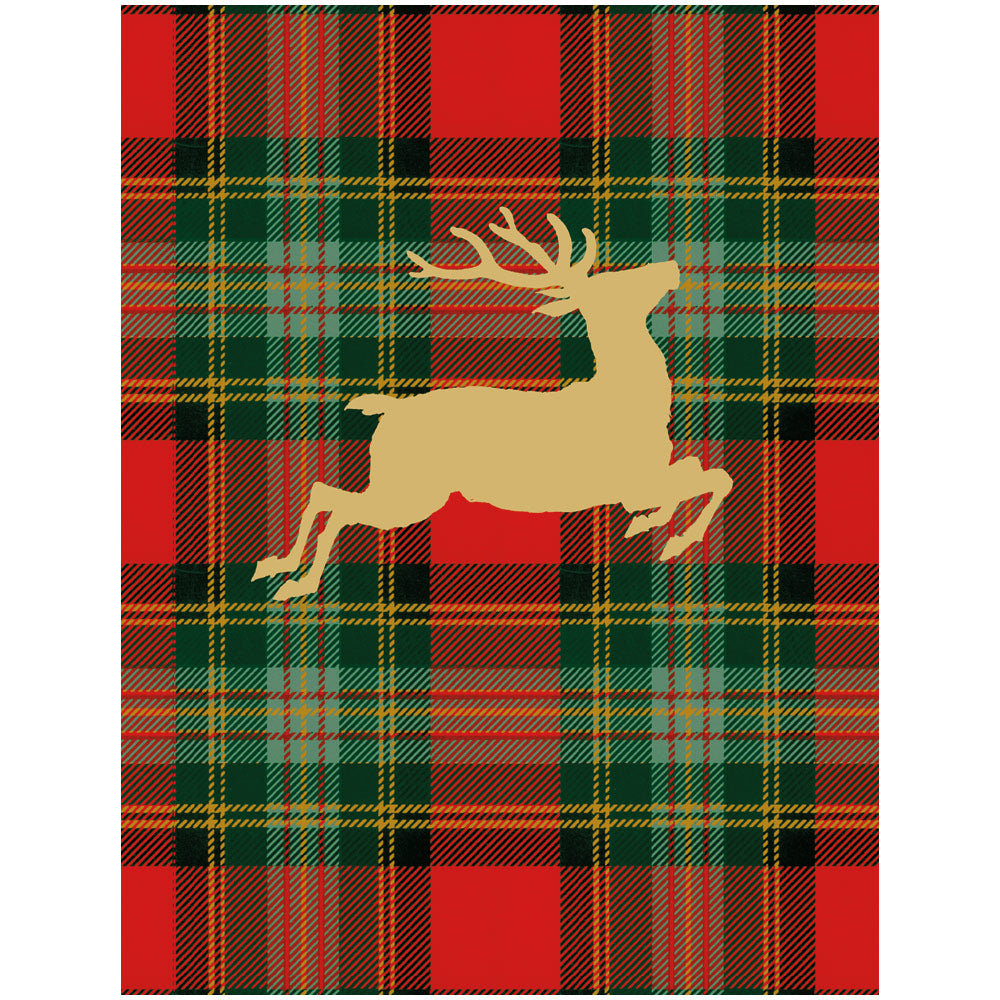 Reindeer Tartan Foil Classic Boxed Christmas Cards - includes 10 Blank ...