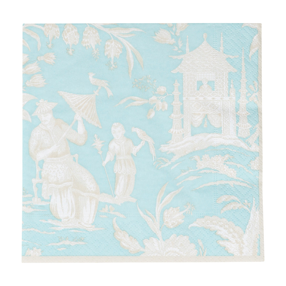 Silk Road Toile Robin's Egg Luncheon Napkins - 20 Per Package – Caspari ...