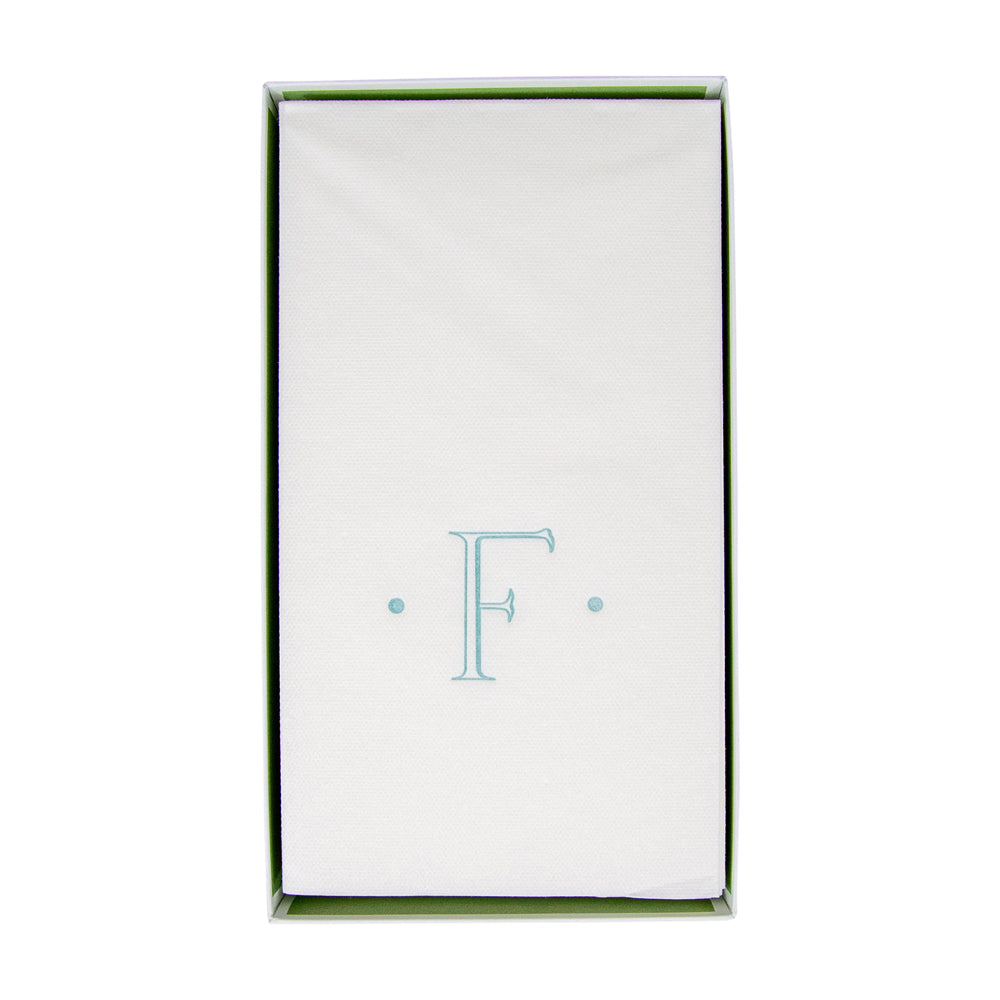 Caspari Antique Initial-Robin's Egg Paper Linen Boxed Guest Towel 24-I ...