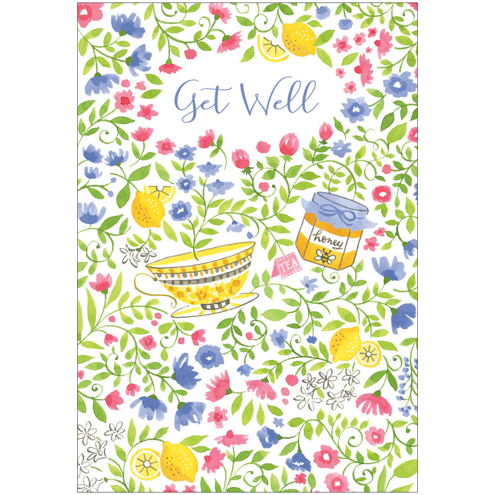 Tea And Honey Get Well Greeting Card - 1 card with envelope – Caspari ...