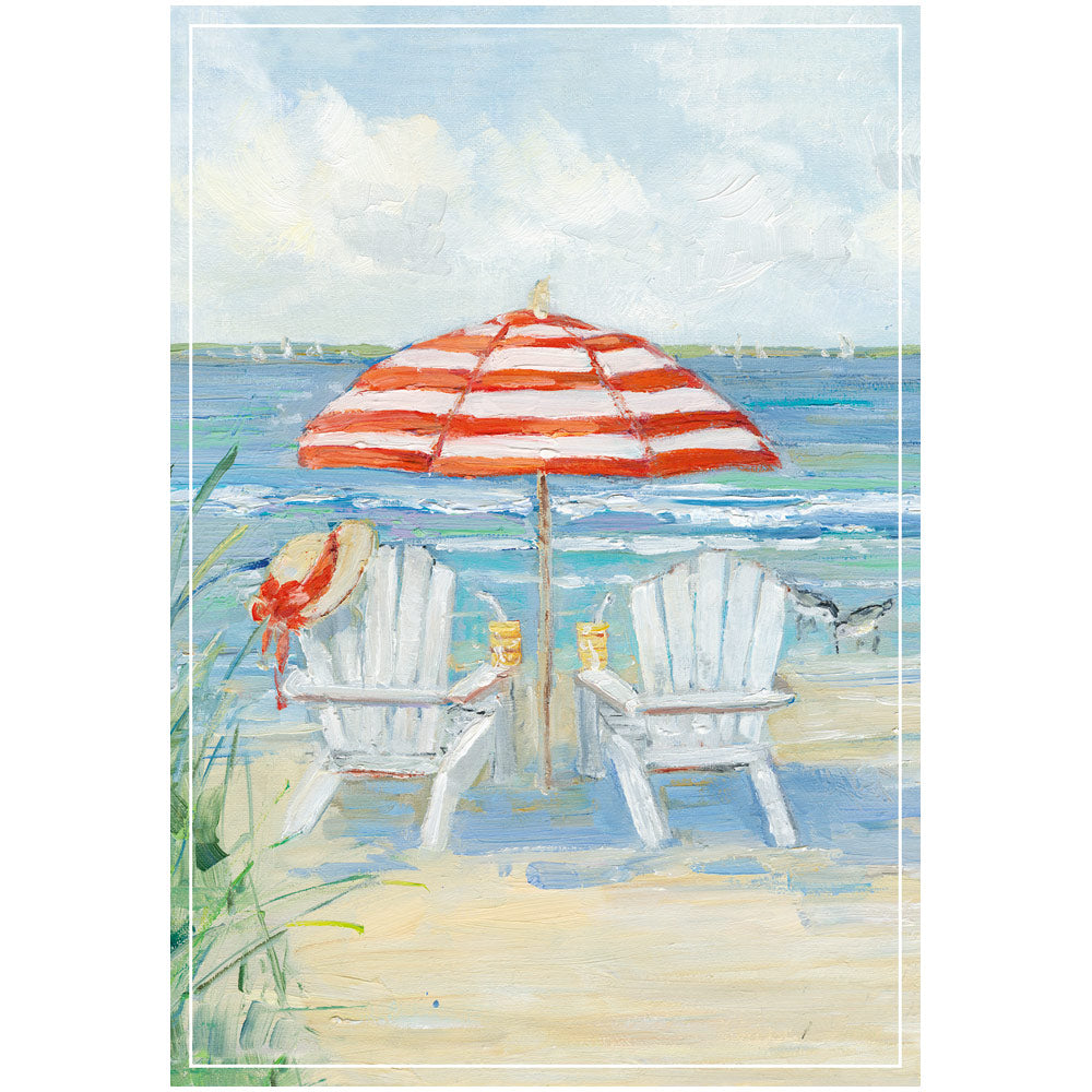 Chairs In The Surf Anniversary Greeting Card - 1 card with envelope ...