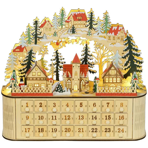 Traditional Wooden Advent Calendar with Drawers – Caspari Europe