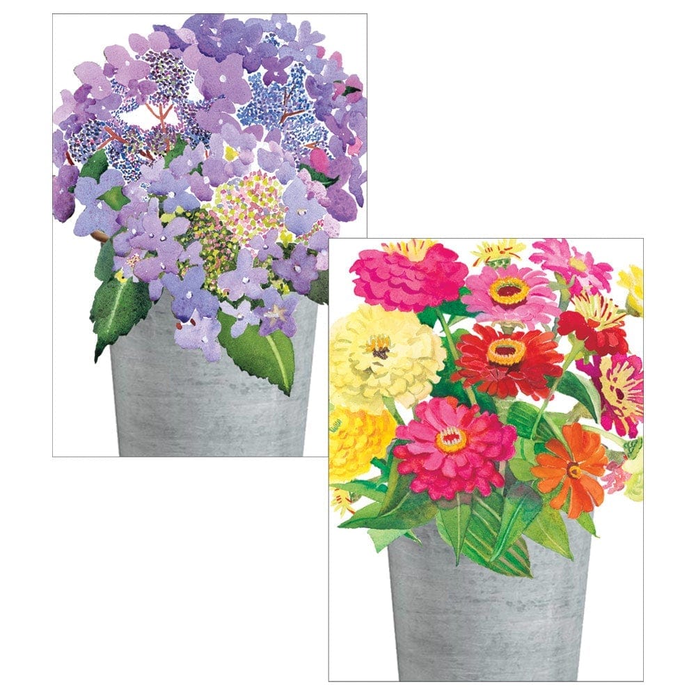 Flower Bucket Assorted Boxed Note Cards - 8 Note Cards & 8 Envelopes ...
