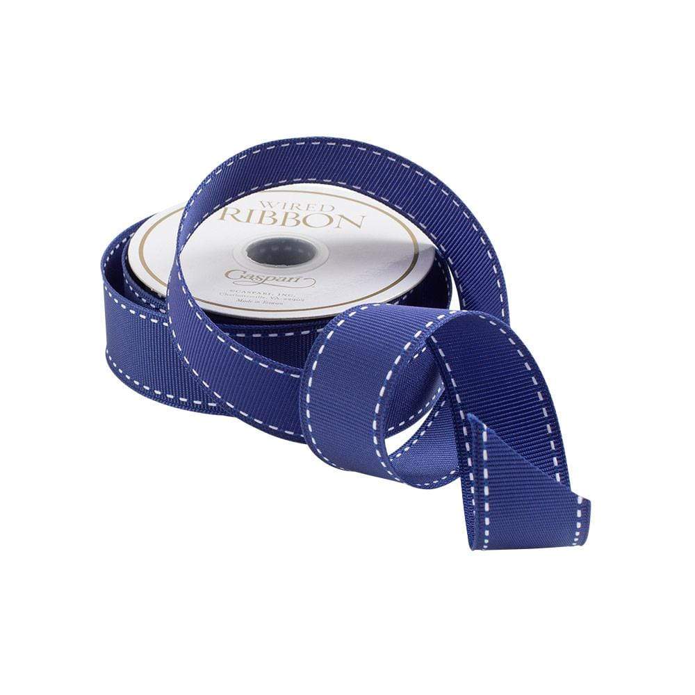 Caspari Marine Blue & White Grosgrain Ribbon - 9 Yard Spool – Caspari ...