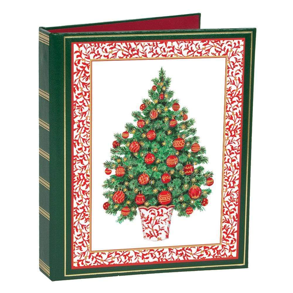 Decorated Tree Christmas Card Address Book - 1 Holiday Card List Book ...